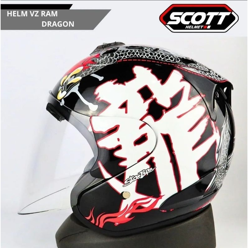 Jual HELM SCOTT VZRAM RAM 4 ORIGINAL SOLID MOTIF HALFFACE SNI | Shopee ...