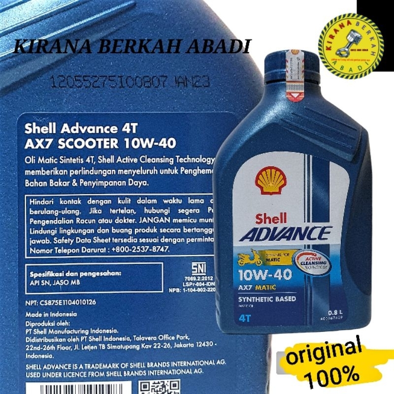 Jual SHELL ADVANCE AX7 SCOOTER 10W-40 0.8ML | Shopee Indonesia