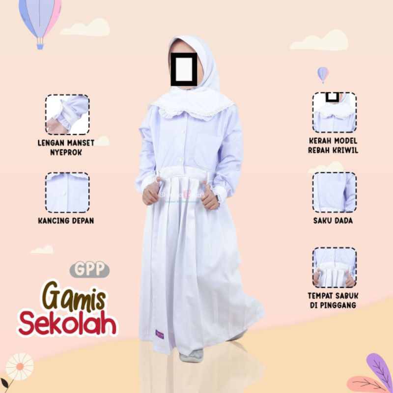 Jual READY Gamis Seragam Sekolah Anak SD Merah Putih Pramuka Shafiya ...