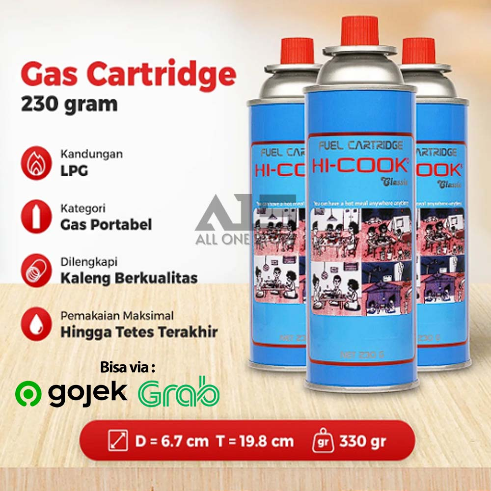 Jual Gas Portable HI-COOK 230gr / Gas Kaleng Kompor Portable | Shopee ...