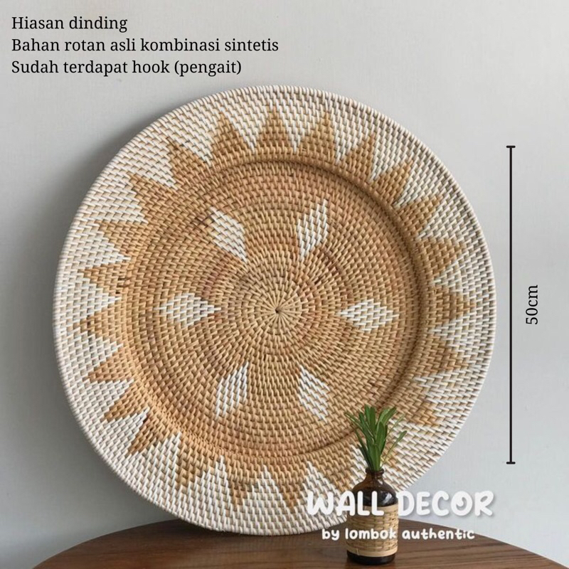 Jual Lombok Authentic | Wall Decor Hiasan Dinding Rotan Diameter 50cm ...