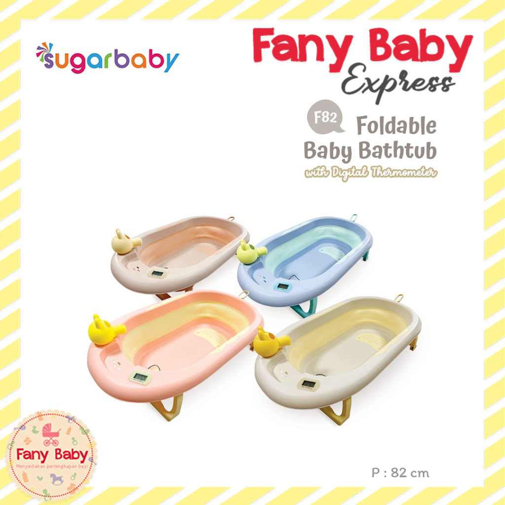 Jual SUGAR BABY F82 FOLDABLE BABY BATHTUB WITH DIGITAL THERMOMETER ...