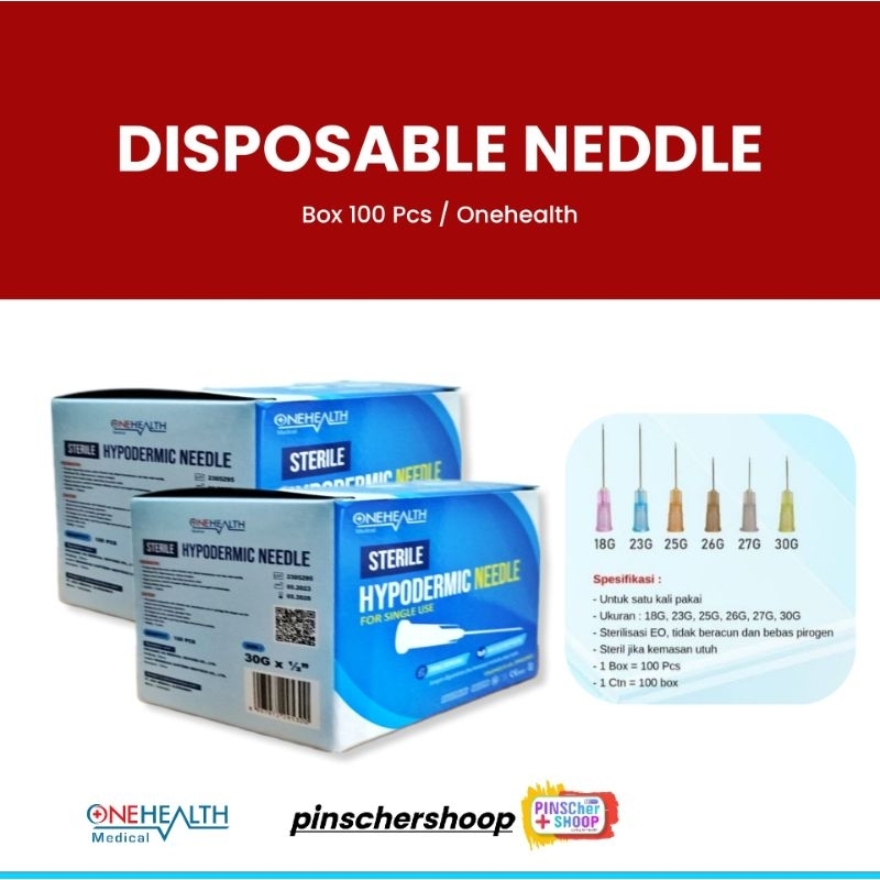 Jual Hypodermic Needle Onehealth Jarum Suntik Disposable Isi 100 Pcs | Shopee Indonesia