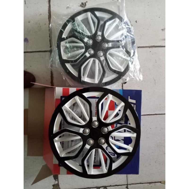 Jual WELDOP DOP RODA RING 13 PUTIH HITAM ABS PLASTIK 4 PCS | Shopee ...