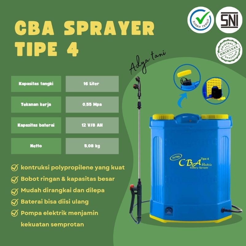 Jual Sprayer CBA Baterai Elektrik Tipe 4 Kapasitas 16 Liter Original ...