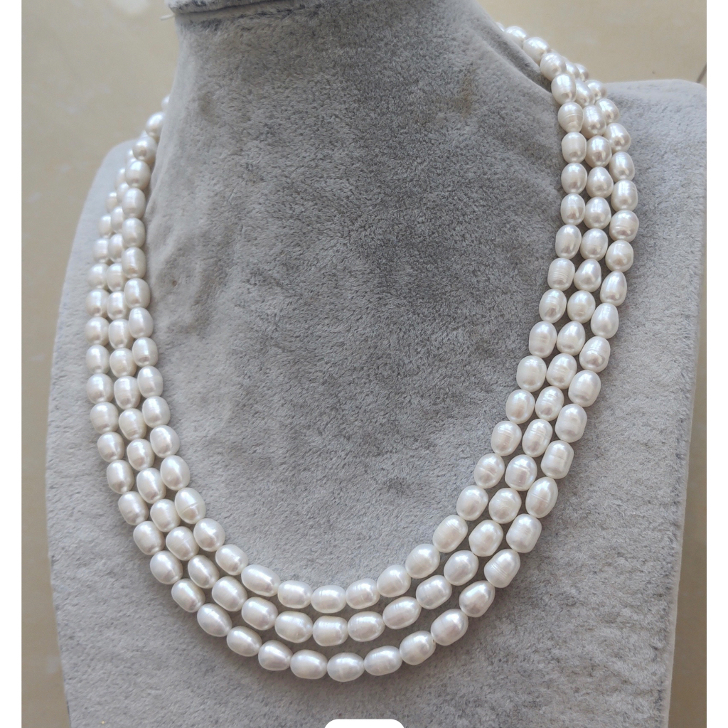 Jual Kalung mutiara susun Kalung Mutiara Air Tawar 2 Layer Baris ...