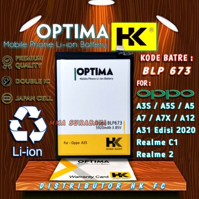 Jual Batre BLP673 A3S double power Battery BLP 673 Realme C1 Baterai ...