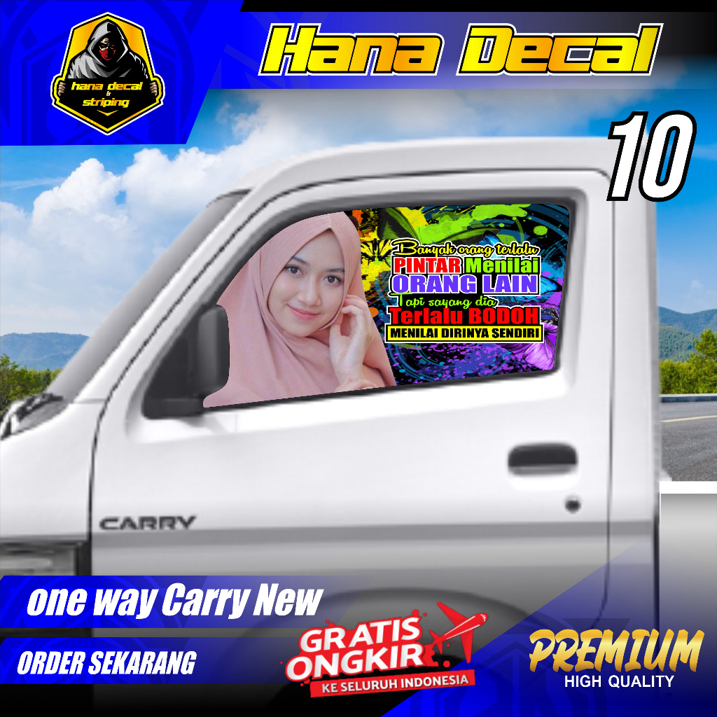 Jual STIKER KACA CARRY NEW PICK UP STIKER ONE WAY HANA DECAL STORE KODE ...
