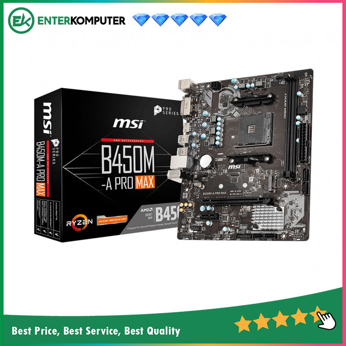 Jual MSI B450M-A Pro MAX (AM4, AMD Promontory B450, DDR4, USB3.2, SATA3 ...
