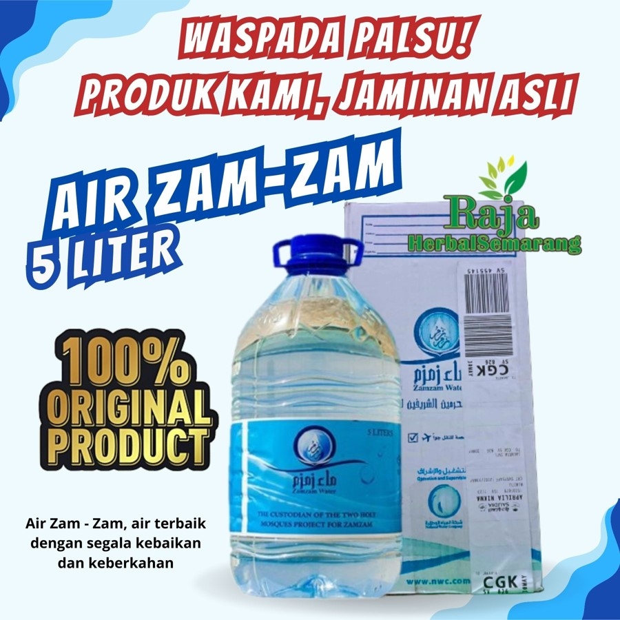 Jual Air Zam Zam Original Asli 100% Barcode Kemasan Galon 5 Liter 1 Liter 500 ML 250 ML 80 ML ...