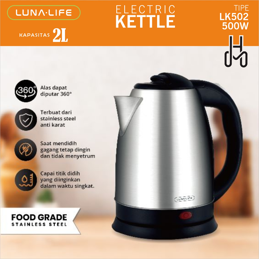 Jual Electric Kettle / Teko Listrik 2 Liter Luna Life LK502 - GARANSI ...