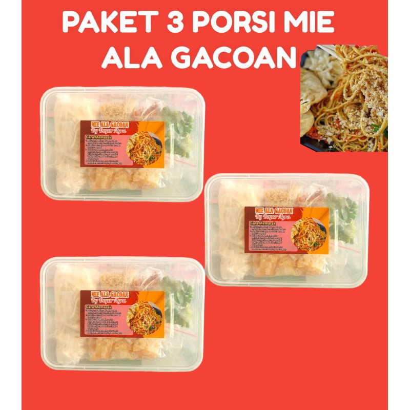 Jual MIE ALA GACOAN FROZEN (FRESH & HALAL) PAKET 3 PORSI MIE | Shopee ...