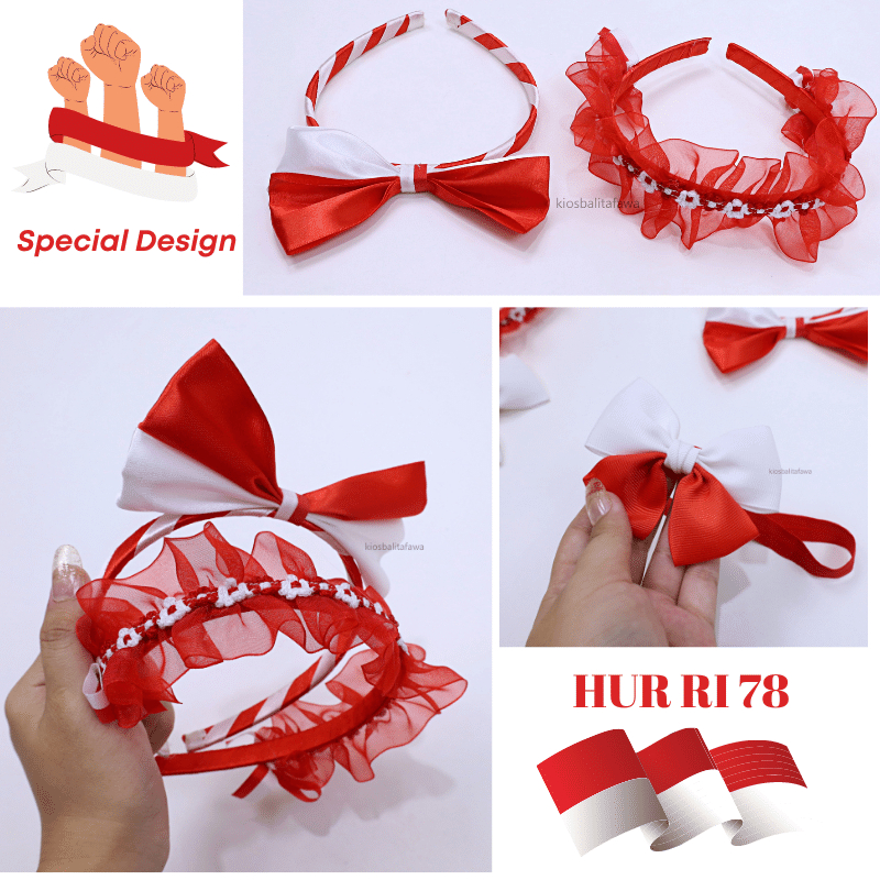 Jual Bando Merah Putih Bayi - Anak Perempuan / Bandana HUT RI Agustusan ...