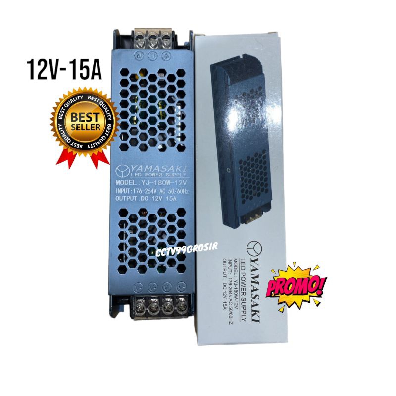 Jual Trafo Adaptor Power Supply Slim 12V 15A Yamasaki FULL POWER ...