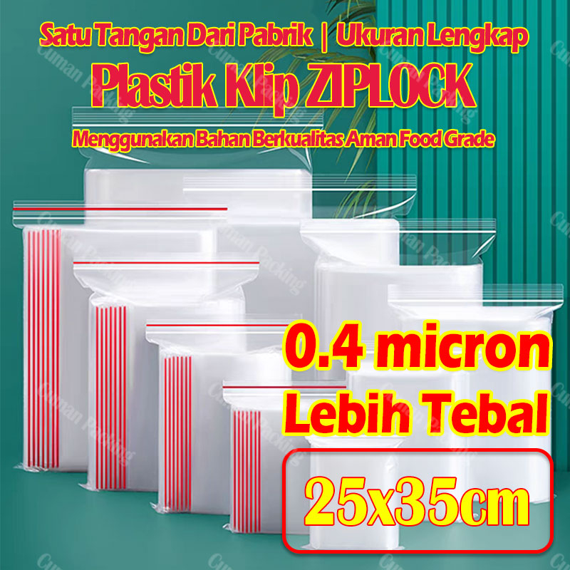 Jual Plastik Klip Bening / Plastik Zip lock / Zipper Bag 25x35cm Bening ...