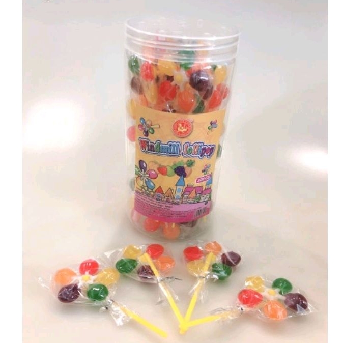 Jual Permen Cemilan Snack Lolipop Loli Kincir Angin Windmill Candy ...