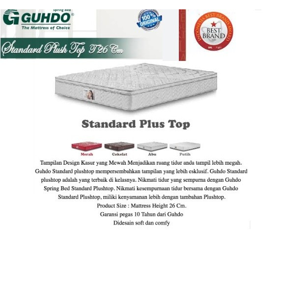 Jual Kasur spring bed Guhdo Standard Plush Top tebal 26 cm | Shopee Indonesia