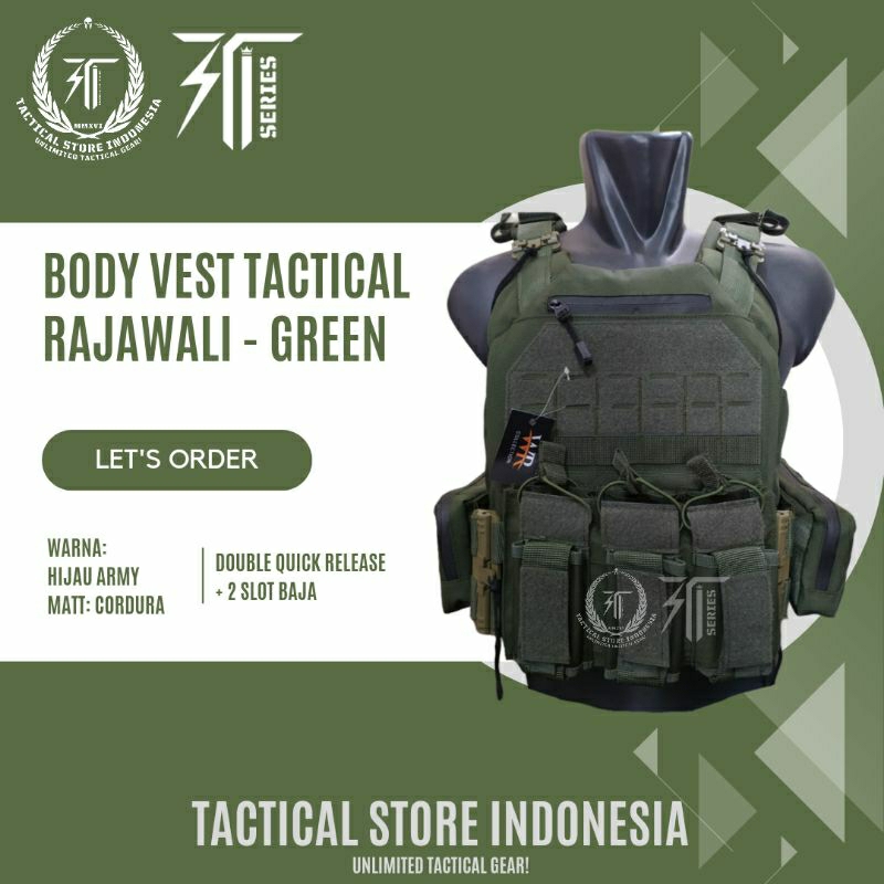 Jual 100% ORIGINAL Body Vest GREEN RAJAWALI Military Standard / Mil ...