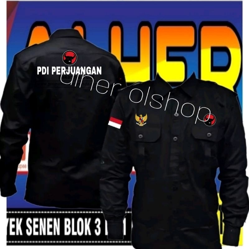 Jual big size Kemeja PDI baju PDI seragam PDI kemeja partai PDI baju ...