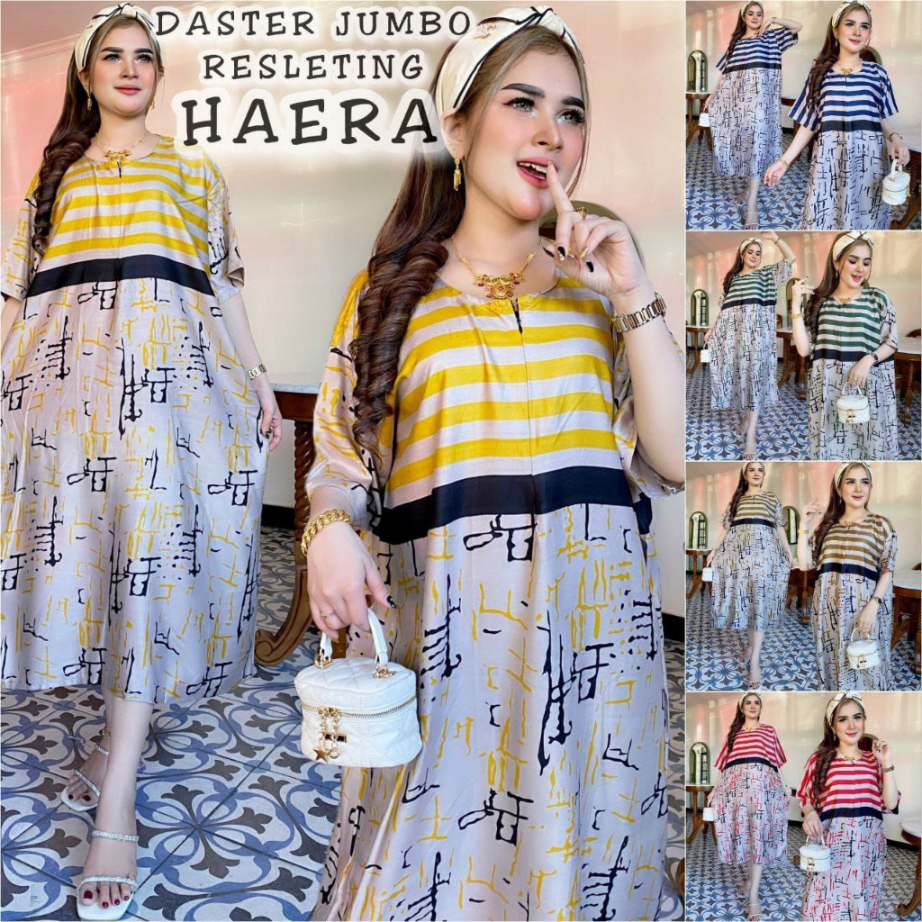 Jual Daster Jumbo Lengan Pendek Resleting Dada Busui Friendly Matt ...