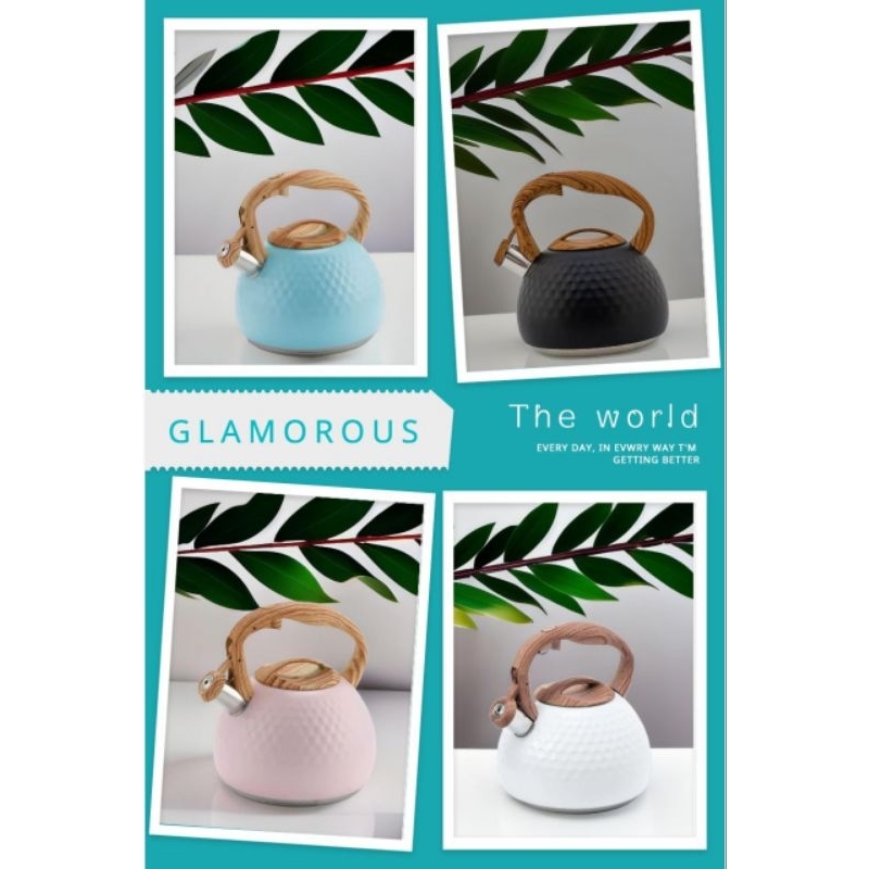 Jual Teko Siul Estetik Ceret Bunyi Ketel Peluit Whistling Kettle Tea Kapasitas 3 Liter Stainless ...