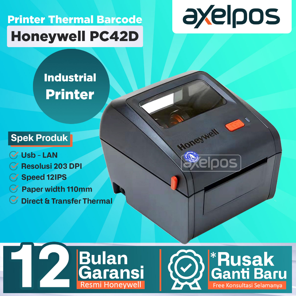 Jual Printer Barcode Thermal Label Stiker A6 Honeywell PC42D Usb - Lan | Shopee Indonesia