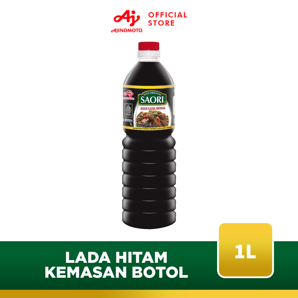 Jual SAORI® Saus Lada Hitam Kemasan Botol 1L | Shopee Indonesia