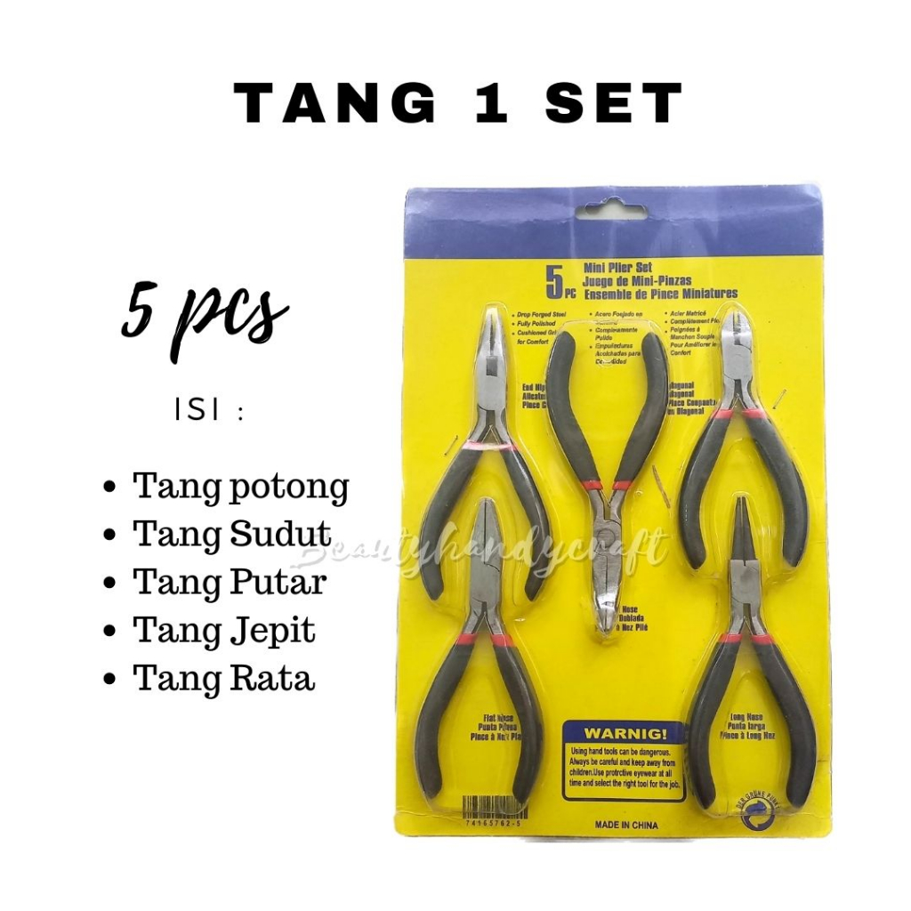 Jual Set 5 PCS Tang Perhiasan Aksesoris Tang Jepit Tang Putar Tang ...