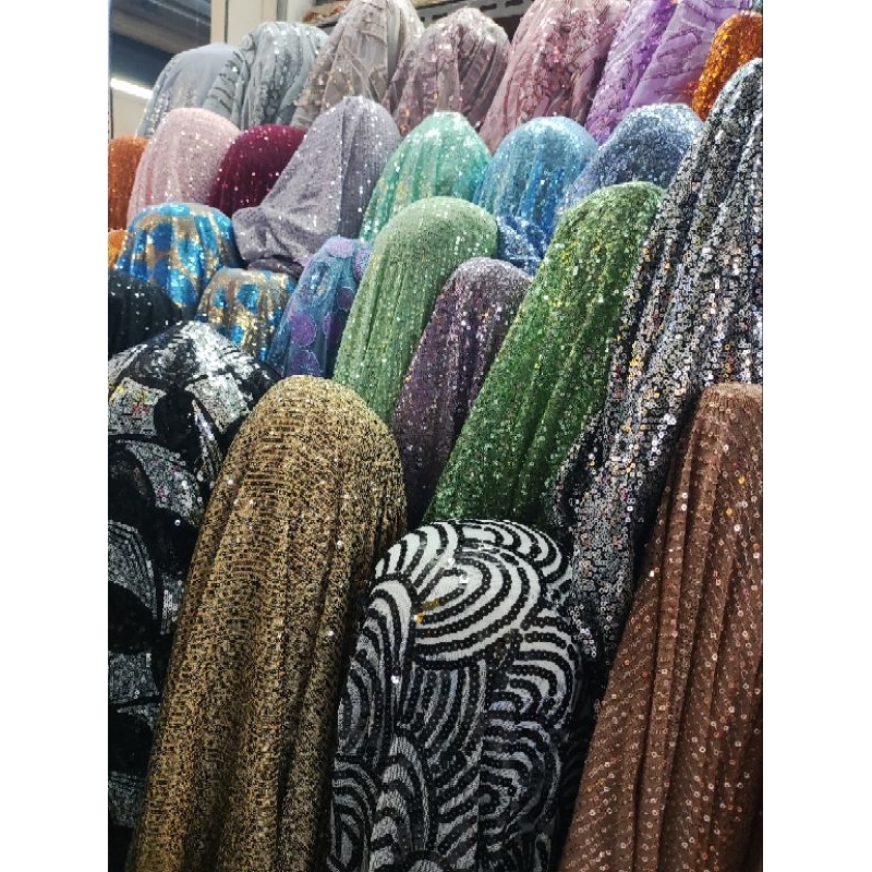 Jual Bahan / Kain sequin Garment Full payet | Payet Antik Polos Dan ...
