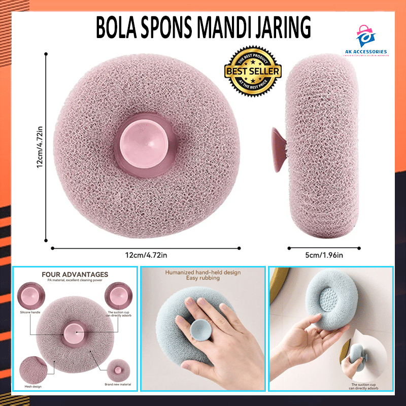 Jual AKACC SPONS BOLA MANDI JARING PEMBERSIH DAKI / BATH BALL / BODY ...