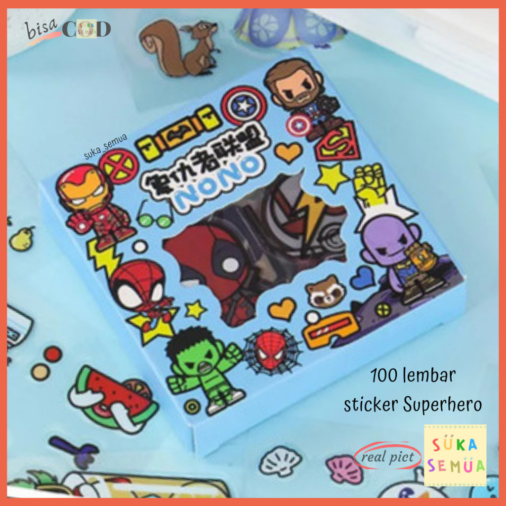 Jual RARE! Sticker untuk Anak Cowok - 100 pcs Sticker SUPERHERO ...