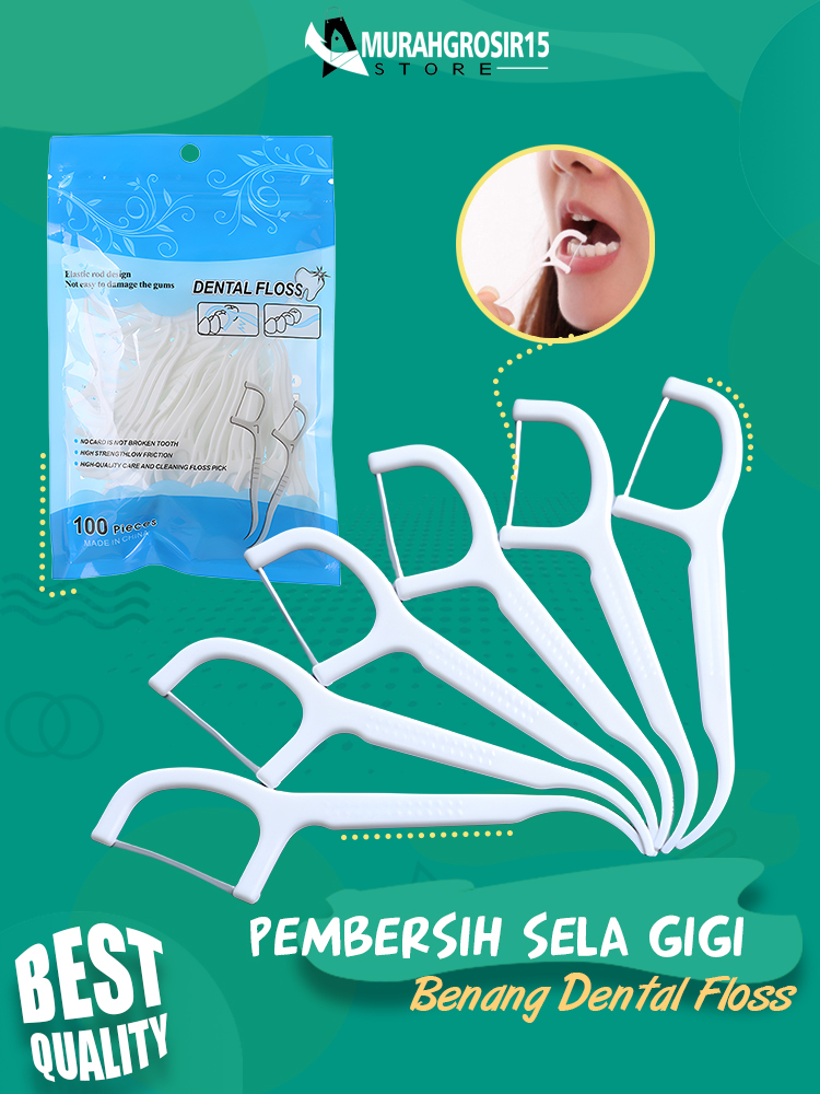 Jual Dental Floss Benang Busur tusuk gigi Macromolecul Pembersih Sela ...