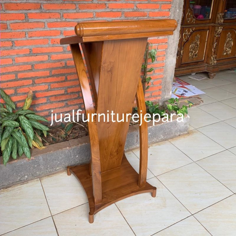 Jual podium minimalis kayu jati Jepara, mimbar podium kayu jati Jepara ...