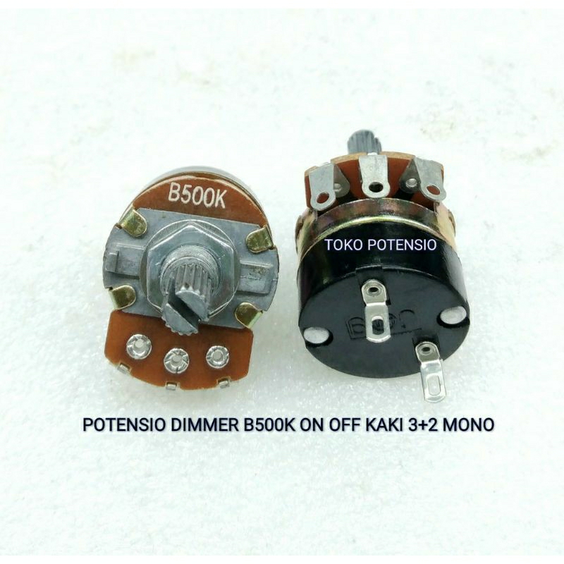 Jual POTENSIO DIMMER B500K ON OFF KAKI 3+2 MONO | Shopee Indonesia