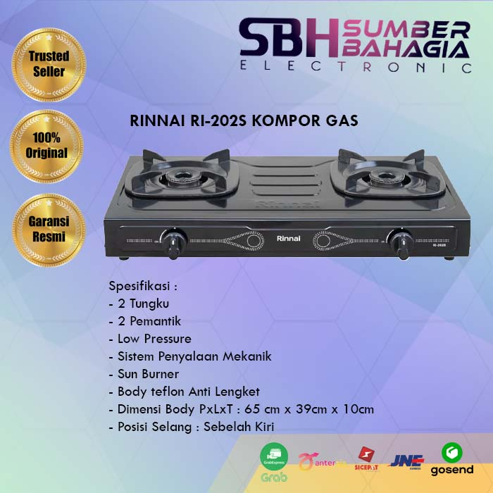 Jual RINNAI RI-202S KOMPOR GAS (NEW) (KHUSUS BANDUNG) | Shopee Indonesia