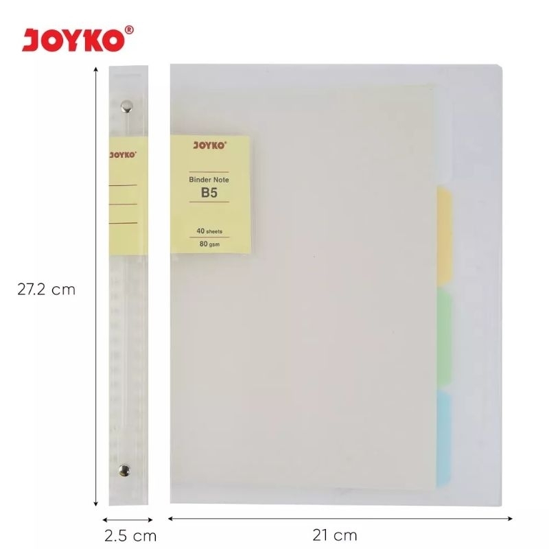 Jual Binder Note Joyko Cover Transparan Ukuran Ring B5 A5 Buku Binder ...
