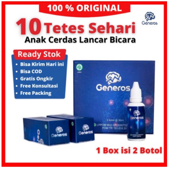 Jual GENEROS Vitamin Otak Anak Garansi 100% Ori Asli 1 Box Isi 2 Botol ...
