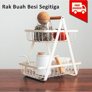 Jual Keranjang Rak Dapur Rak Buah Besi Rak Dapur Besi Kayu Serbaguna ...