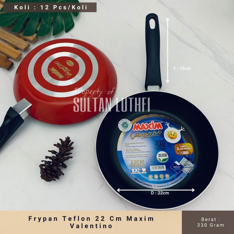 Jual TEFLON MAXIM FRYPAN ANTI LENGKET UKURAN 20 CM 22 CM 24 CM MAXIM ...