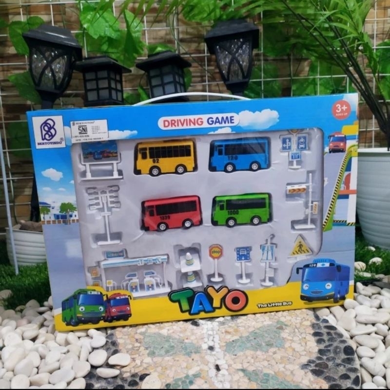 Jual Mainan Set Bus Taio isi 4 Lengkap Dengan Maps Dan Tanda Jalan ...