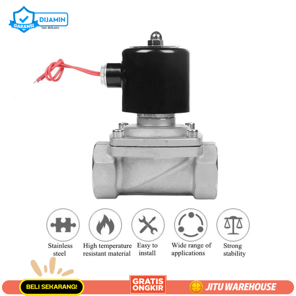 Jual Kran air Otomatis Valve Electric Water 220V 3/4 Inch Solenoid ...
