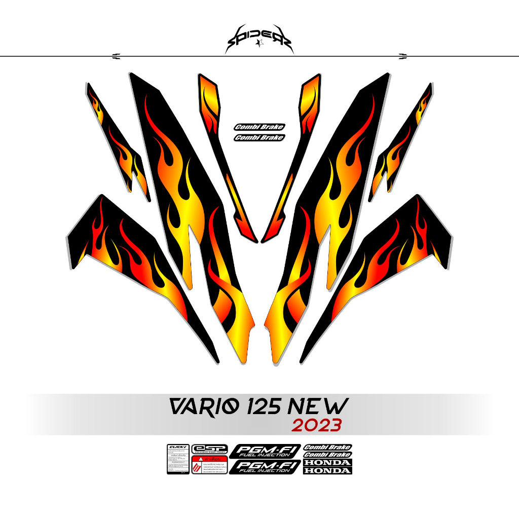 Jual STRIPING HONDA VARIO 125 NEW / 7 / API TRIBAL FIRE / HOTWHELLS ...