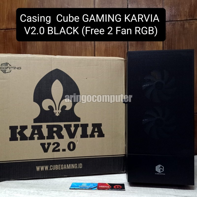 Jual Casing Cube GAMING KARVIA V2.0 BLACK (Free 2 Fan RGB) | Shopee ...
