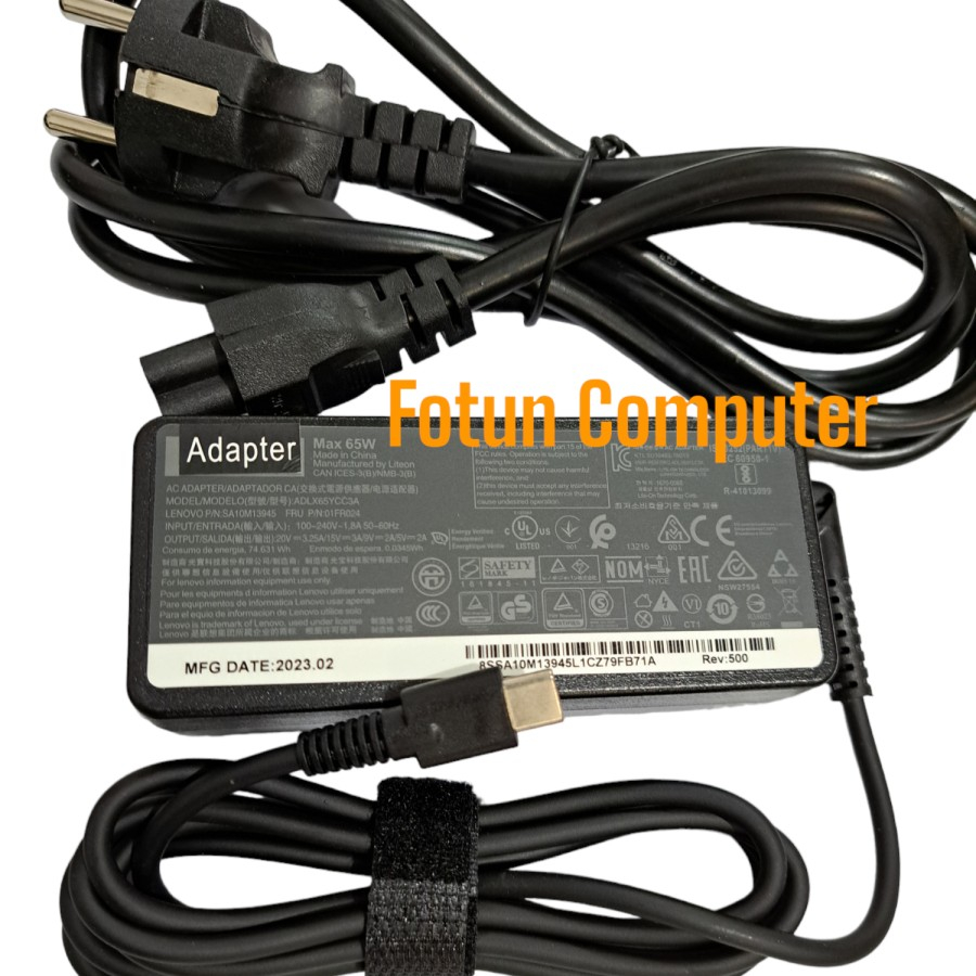 Jual Adaptor Charger 20V 3.25A USB Type-C Compatible Untuk Lenovo ...