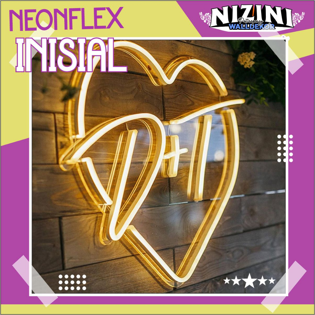 Jual Lampu Custom Inisial Neon Flex Akrilik Laser cutting Lampu Hias ...