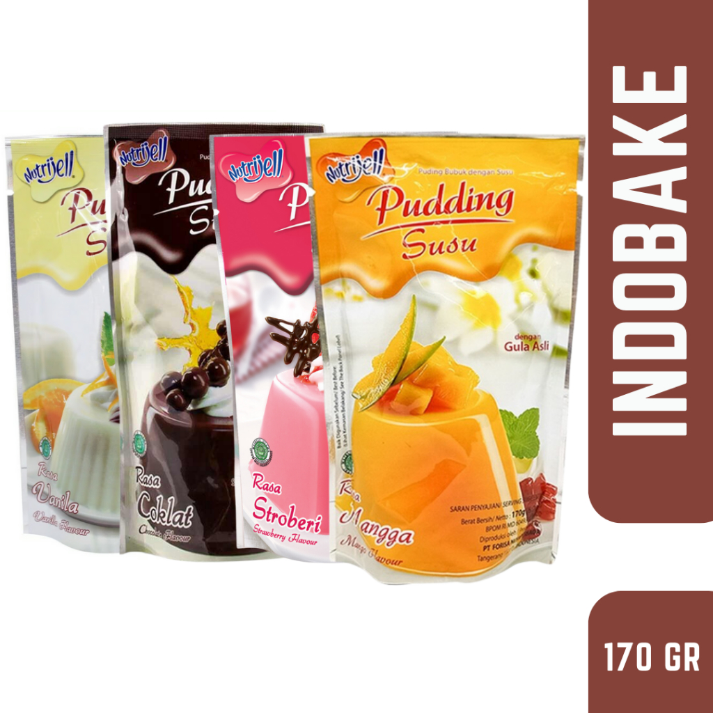 Jual Nutrijell Pudding Susu Mangga Stroberi Strawberry Cokelat ...