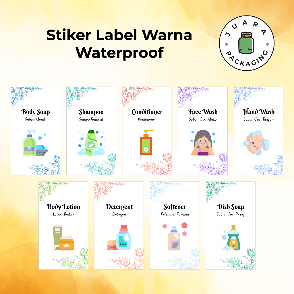 Jual Stiker Label Warna Waterproof Bahan Vinyl – Label Tahan Air untuk ...