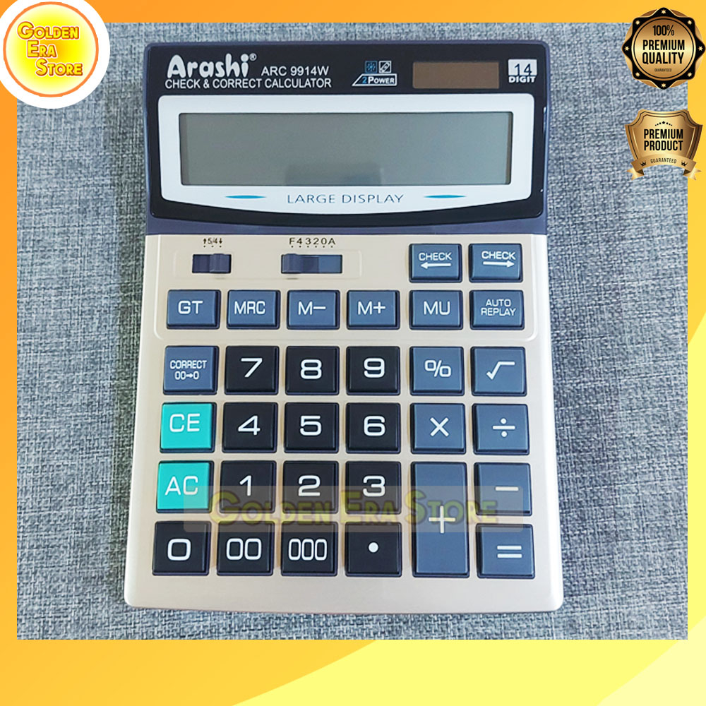 Jual Kalkulator Calculator Kalculator ARASHI / ARC 9914 W / 14 DIGIT ...