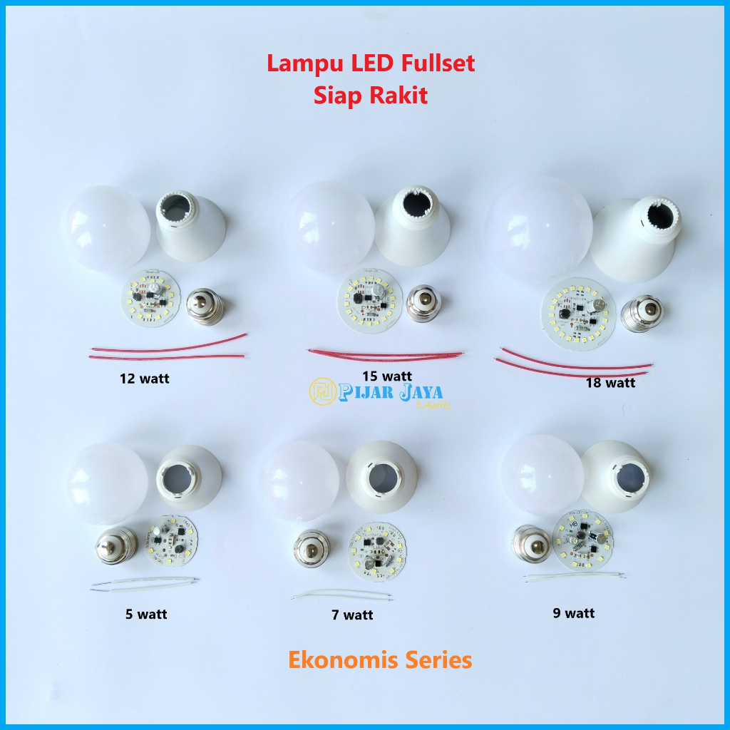 Jual Paket Lampu LED Ekonomis Full Set Siap Rakit 5 7 9 12 15 18 20 25 ...