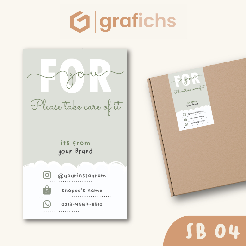 Jual 11-21 Pcs Stiker Segel Box Packaging Custom Desain SB01 - SB07 by ...